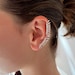 Big Silver Ear Cuff Large Silver Cuff Extra Long Ear Cuff - Etsy