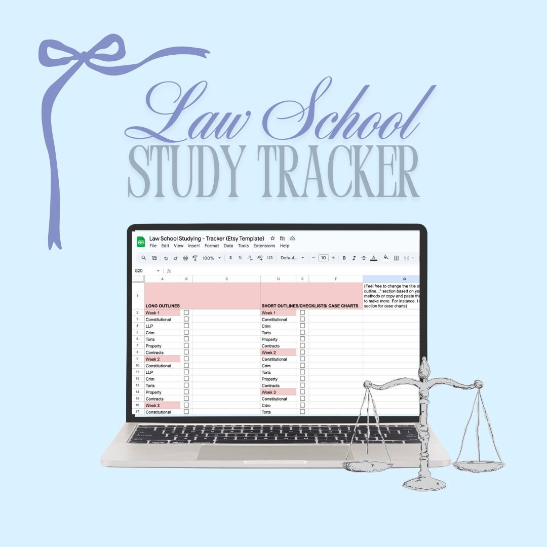Law School Google Sheets Tracker for Assignments, Readings, & Outlines ...