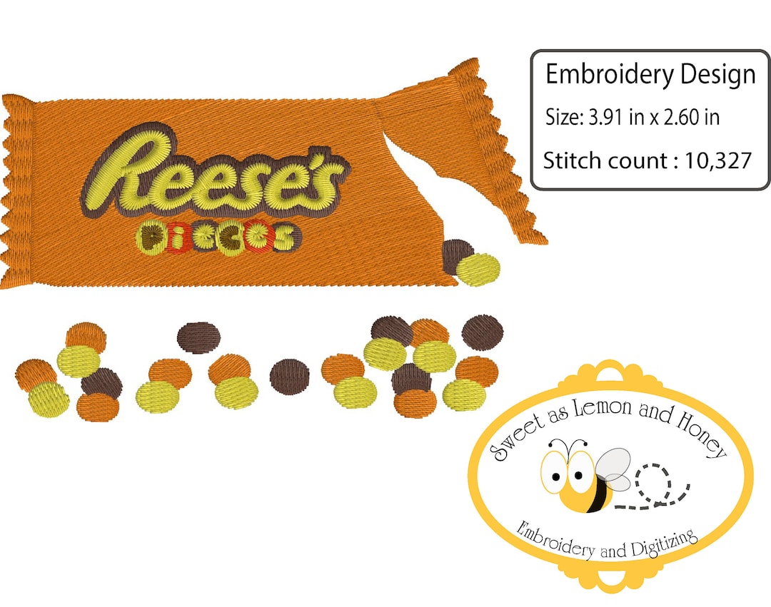 Embroidery File : Reese's Pieces Design 2 Sizes - Etsy