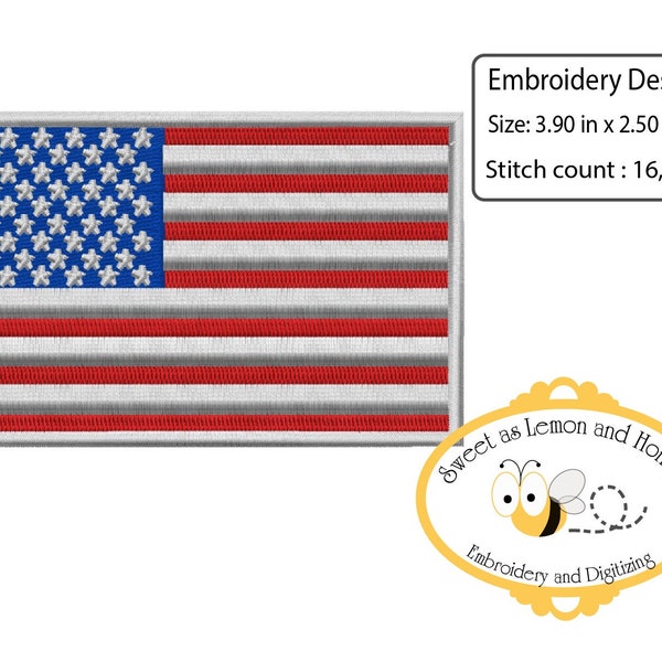 Embroidery American Flag File - Etsy