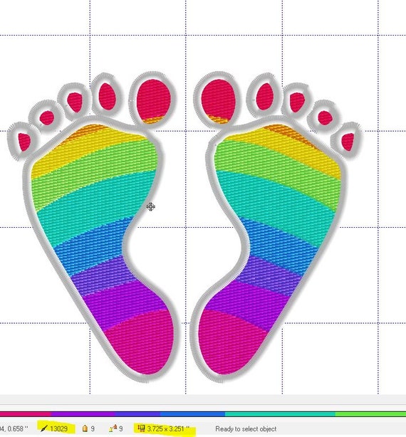 Embroidery Rainbow Baby Feet 4in Hoop | Etsy