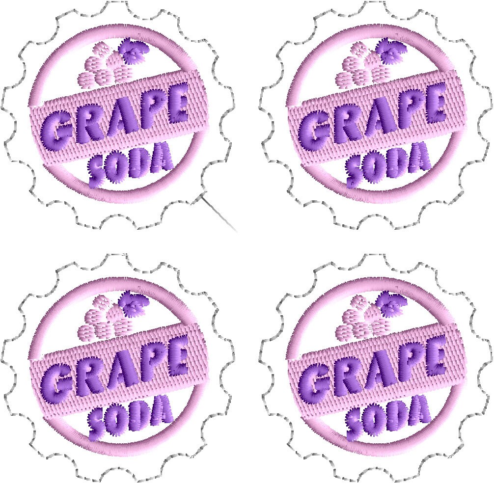Embroidery Design Badge Grape Soda Cap 4 Count 4in Hoop - Etsy
