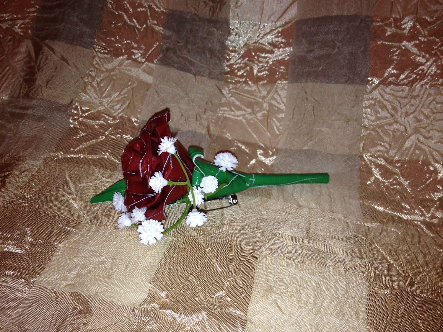 Dark Red Duck Tape Rose Groom Boutonnière Pin Wedding Accessory Gift - Etsy