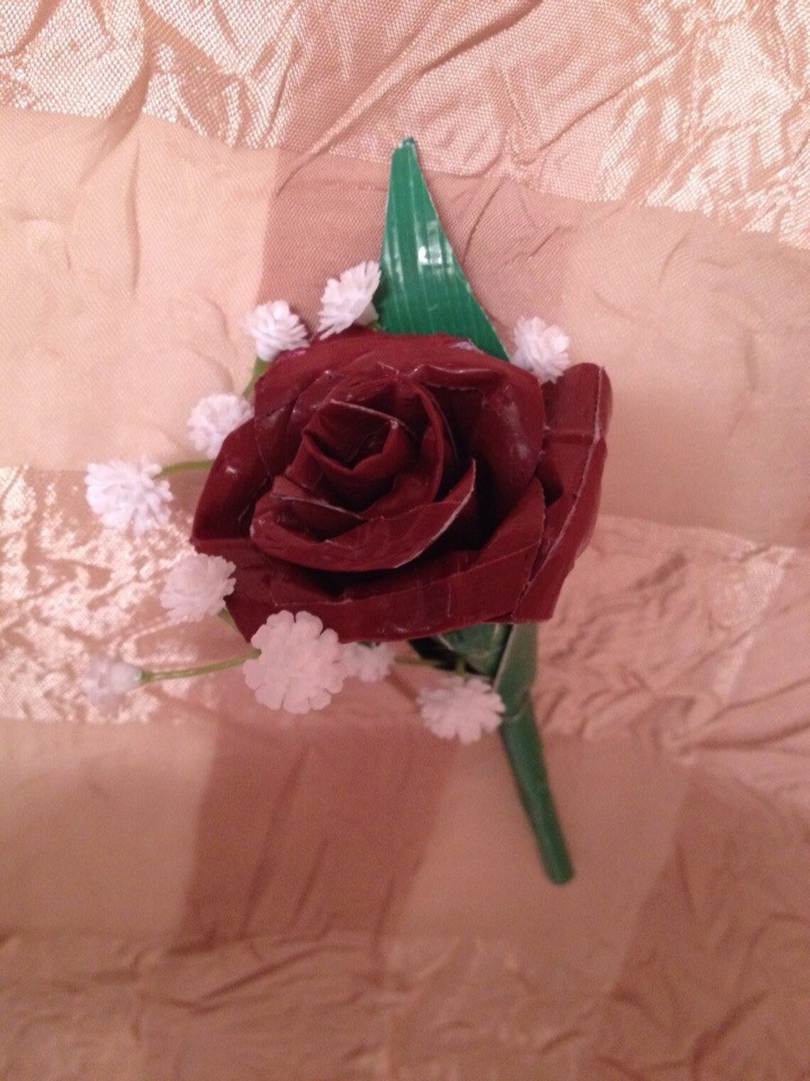 Dark Red Duck Tape Rose Groom Boutonnière Pin Wedding Accessory Gift - Etsy