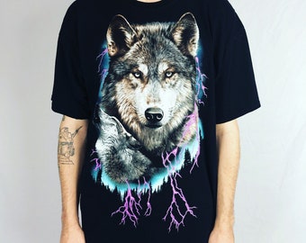 90s Wolf Shirt - Etsy