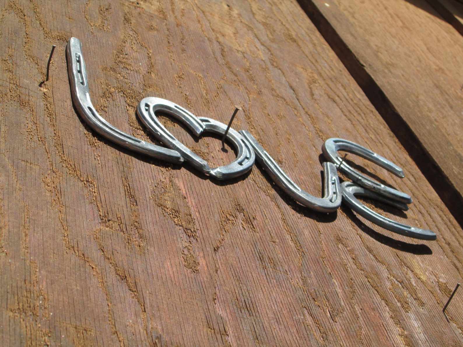 Horseshoe Love Sign W/heart - Horseshoe - Horseshoe Art - Horseshoe ...