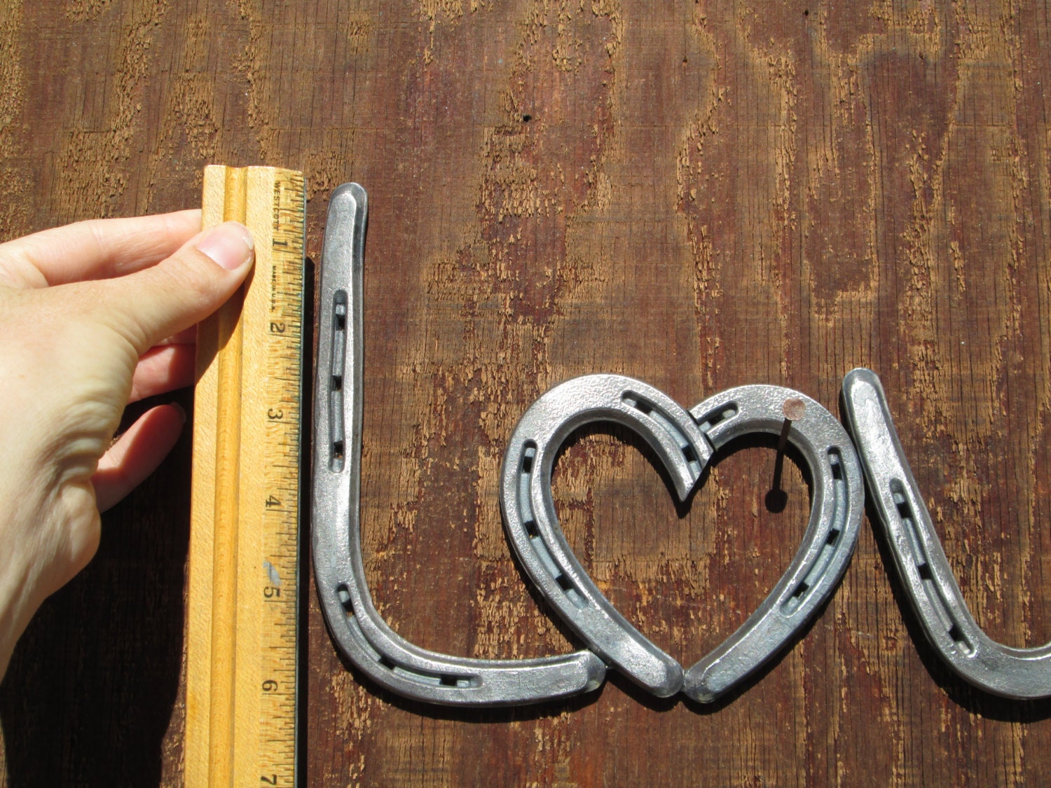 Horseshoe Love Sign W/heart - Horseshoe - Horseshoe Art - Horseshoe ...
