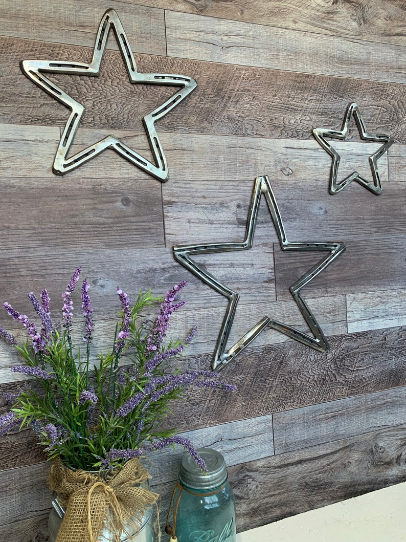 Farmhouse Stars Horseshoe Star Metal Star Wall Decor Rustic - Etsy