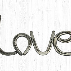 Horseshoe Love Sign - Rustic Decor - Country Decor - Horse Shoe Art ...