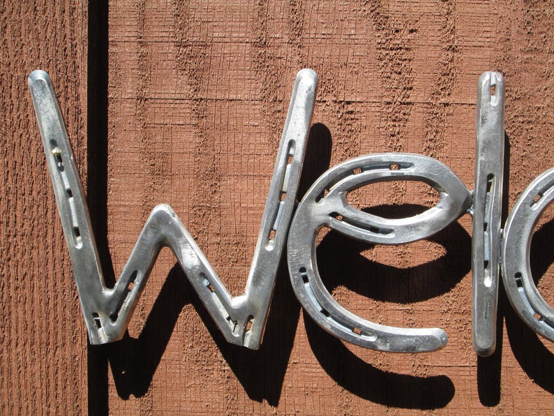 New Horseshoe Welcome Sign - Country Home Decor - Metal Welcome Sign ...