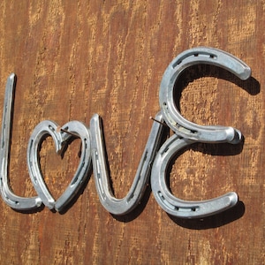 Horseshoe Love Sign W/heart - Horseshoe - Horseshoe Art - Horseshoe ...