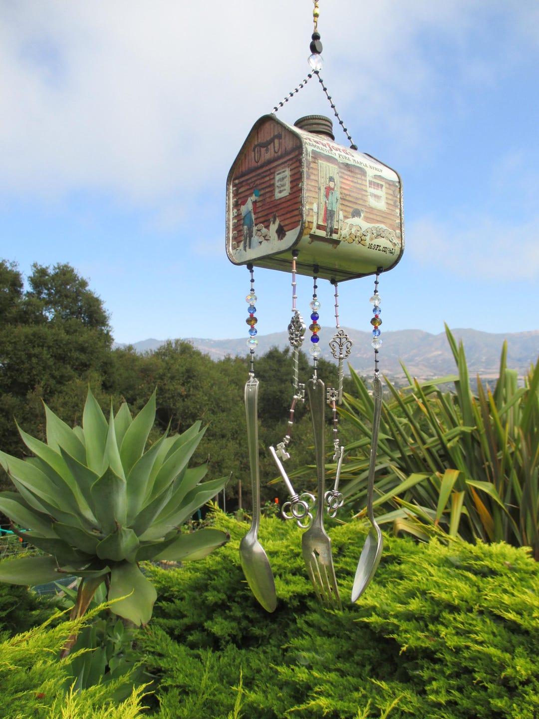 Vintage Maple Syrup Cabin Tin Wind Chime - Etsy