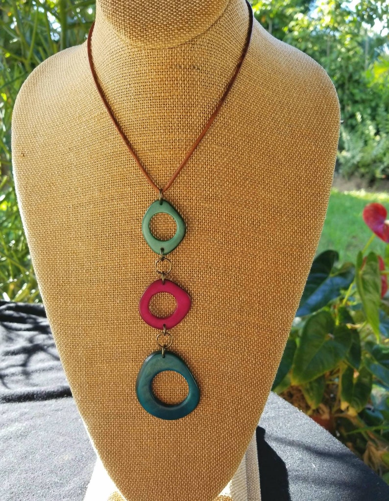 Tagua Nut Pendant. Big, Bold, Long Pendant. Turquoise Pendant. Large ...