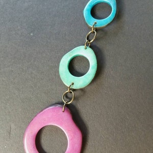 Tagua Nut Pendant. Big, Bold, Long Pendant. Turquoise Pendant. Large ...