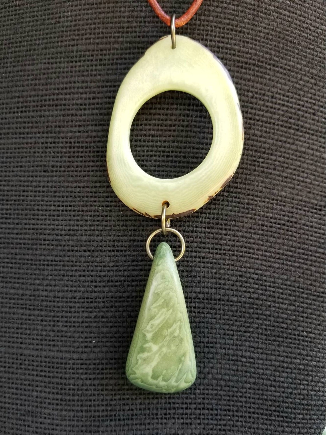 Tagua Nut Pendant. Big Bold Pendant. Big Sage Green Pendant. - Etsy