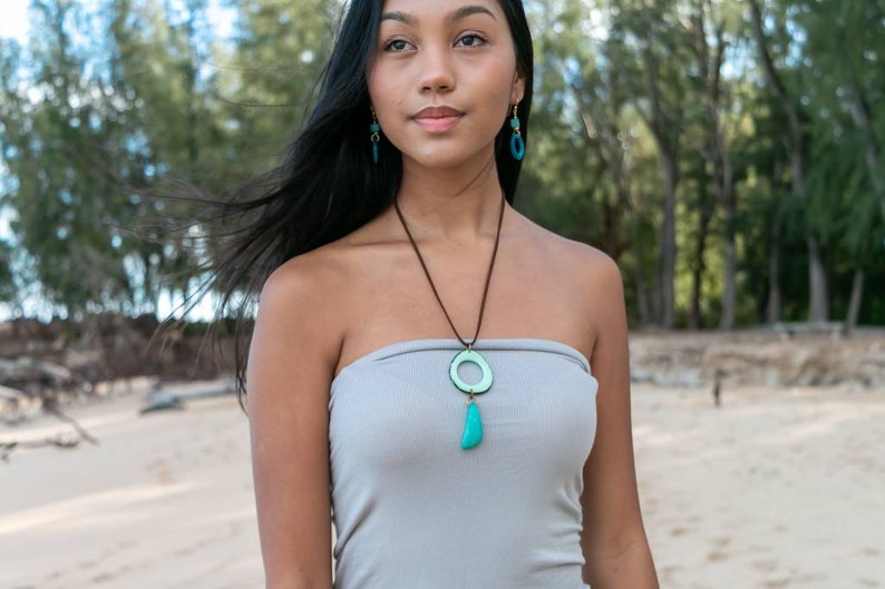 Tagua Nut Pendant. Big, Bold Pendant. Turquoise and Orange or Turquoise ...