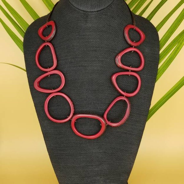 Red Statement Necklace - Etsy
