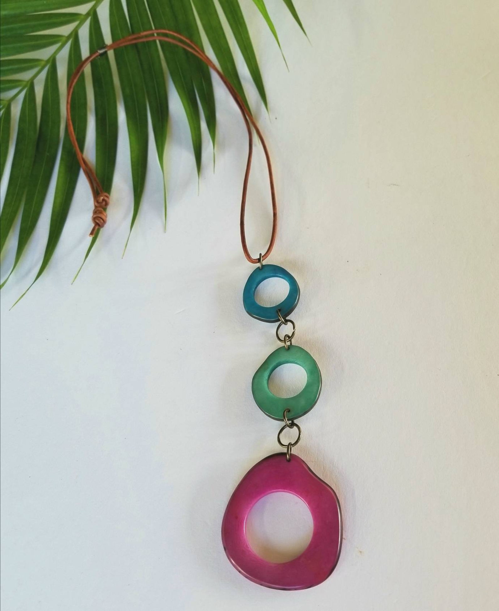 Tagua Nut Pendant. Big, Bold, Long Pendant. Turquoise Pendant. Large ...