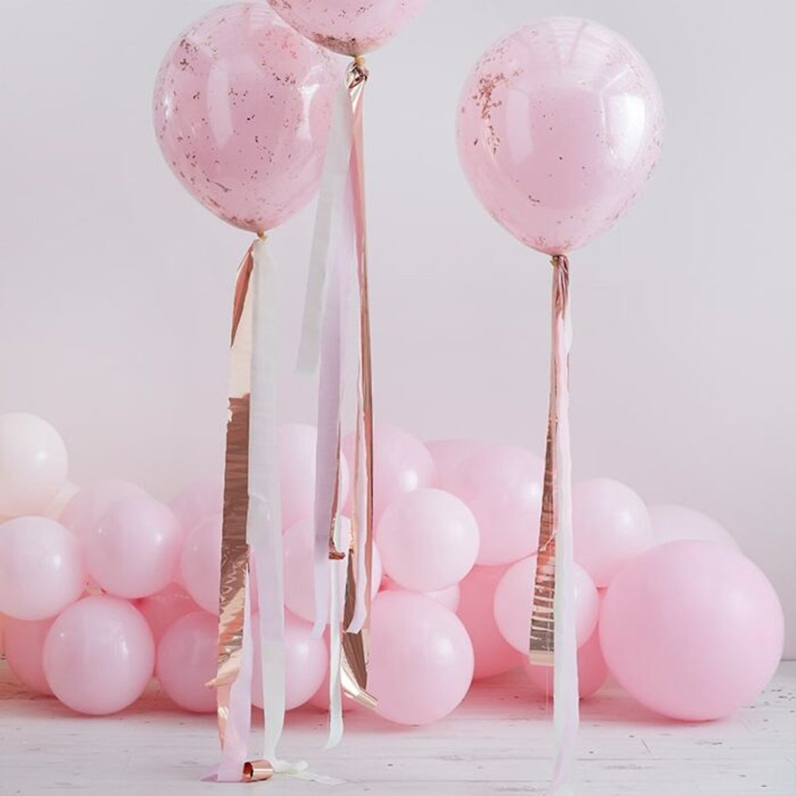 Blush Pink Rose Gold Ceiling Streamer Backdrop, Gold Party Decoration ...