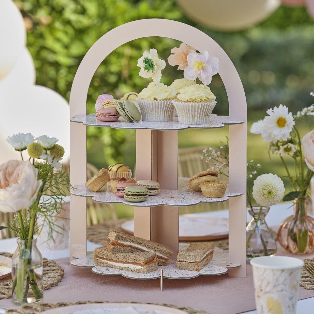 Floral Afternoon Tea Party Cake Stand, Birthday Table Centrepiece ...