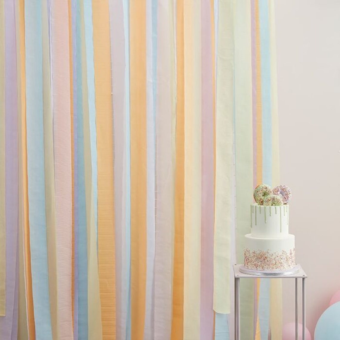 Pastel Ceiling Streamer Backdrop Rainbow Party Decoration - Etsy