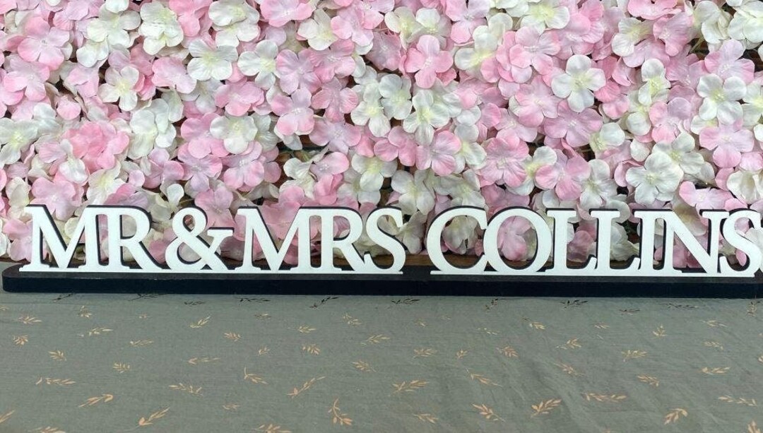 Personalised Wedding Name Sign With Stand, Mr Mrs Gift, Top Table Sign ...