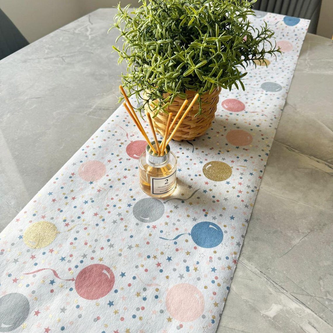 Childrens Party Balloon Table Runner, Girls Boys Christening Table ...