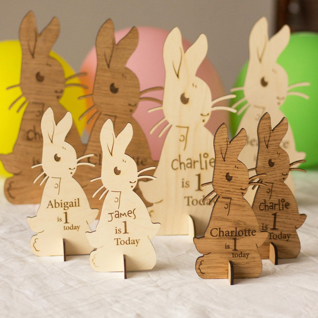 Personalised Peter Rabbit Table Sign, Wooden Decoration, Childrens ...