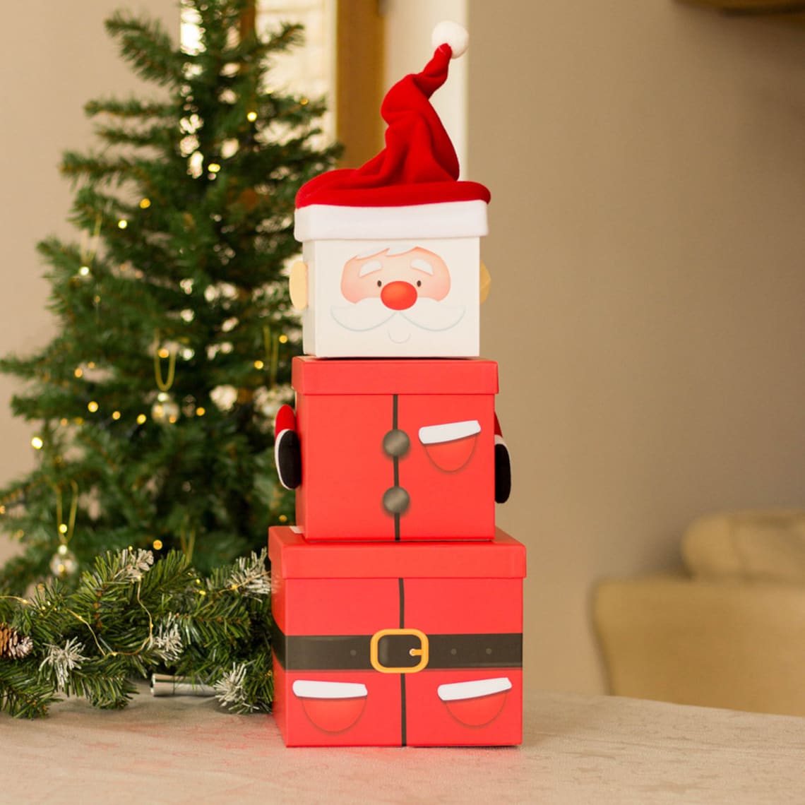 Stackable Santa Christmas Gift Boxes Nested Christmas Eve - Etsy