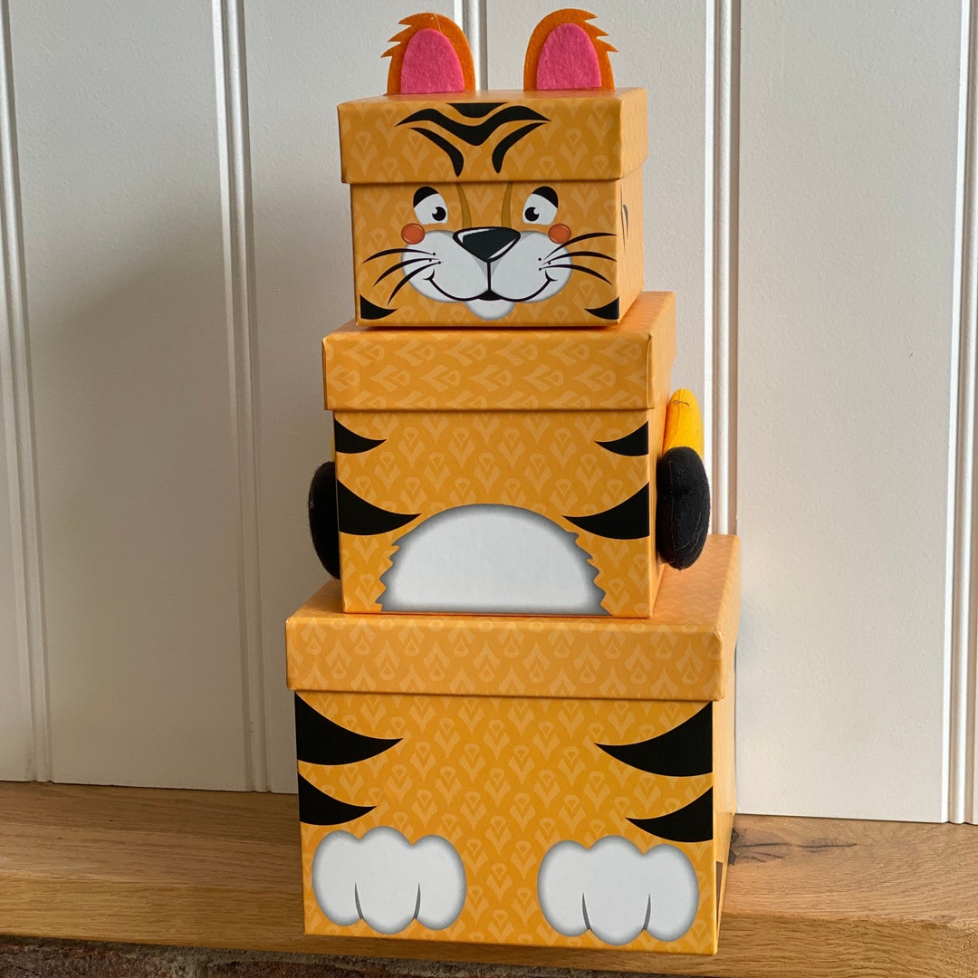 Stackable Tiger Animal Gift Boxes Childrens Nested Box - Etsy