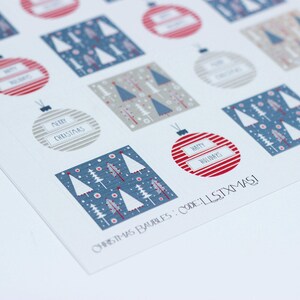 Christmas Baubles Happy Holidays Stickers Christmas Sticker - Etsy