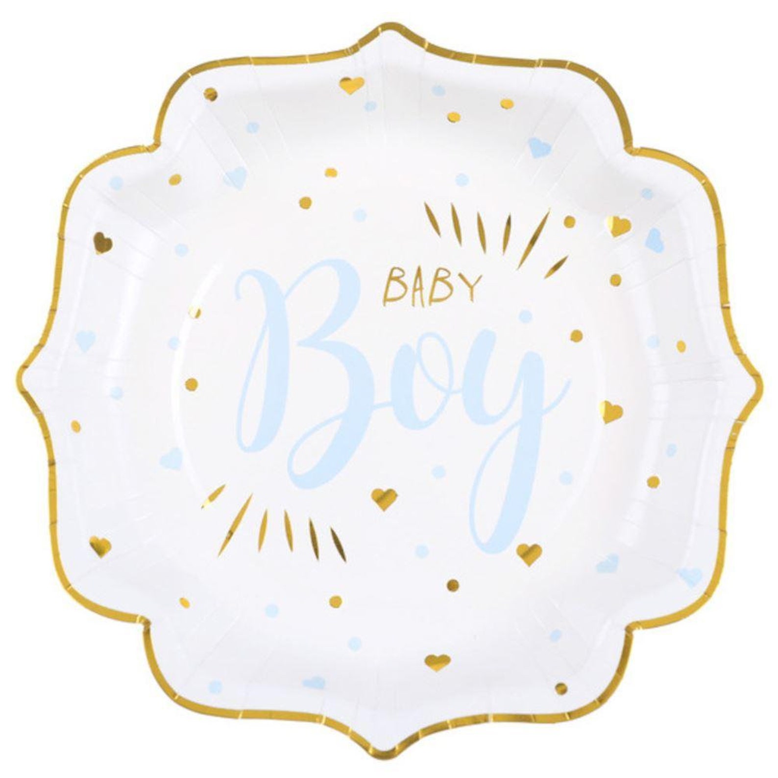 10 Gold Baby Boy Paper Plates Blue Baby Shower Plates Gender - Etsy