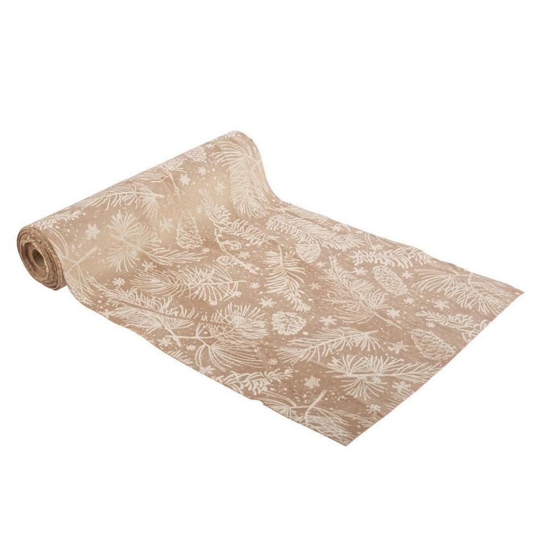 Beige and White Table Runner, Velvet Winter Table Runner, Luxury Table ...