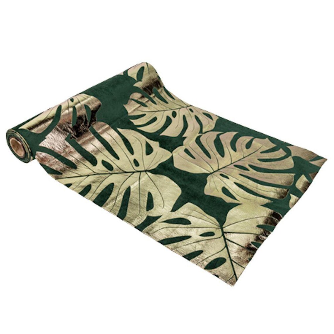 Green & Gold Tropical Velvet Table Runner Tropical Birthday - Etsy