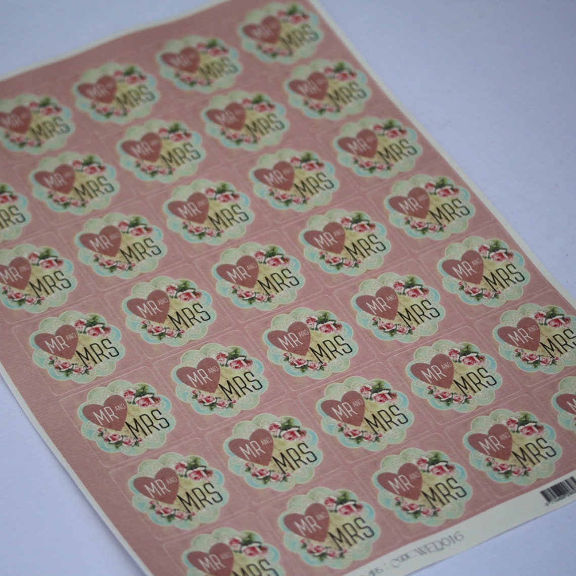 35 Mr Mrs Pink Floral Wedding Stickers Wedding Favour - Etsy