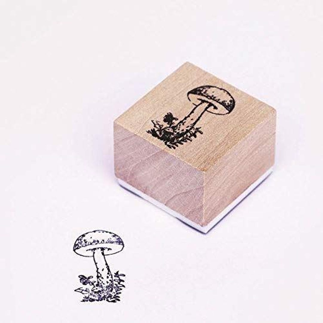 Single Mushroom Toadstool Rubber Craft Stamp, Scrapbooking Ink Stamps ...