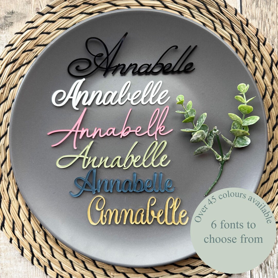 Custom SPRAYED ACRYLIC Place Names, Wedding Favours, Small Craft Names ...