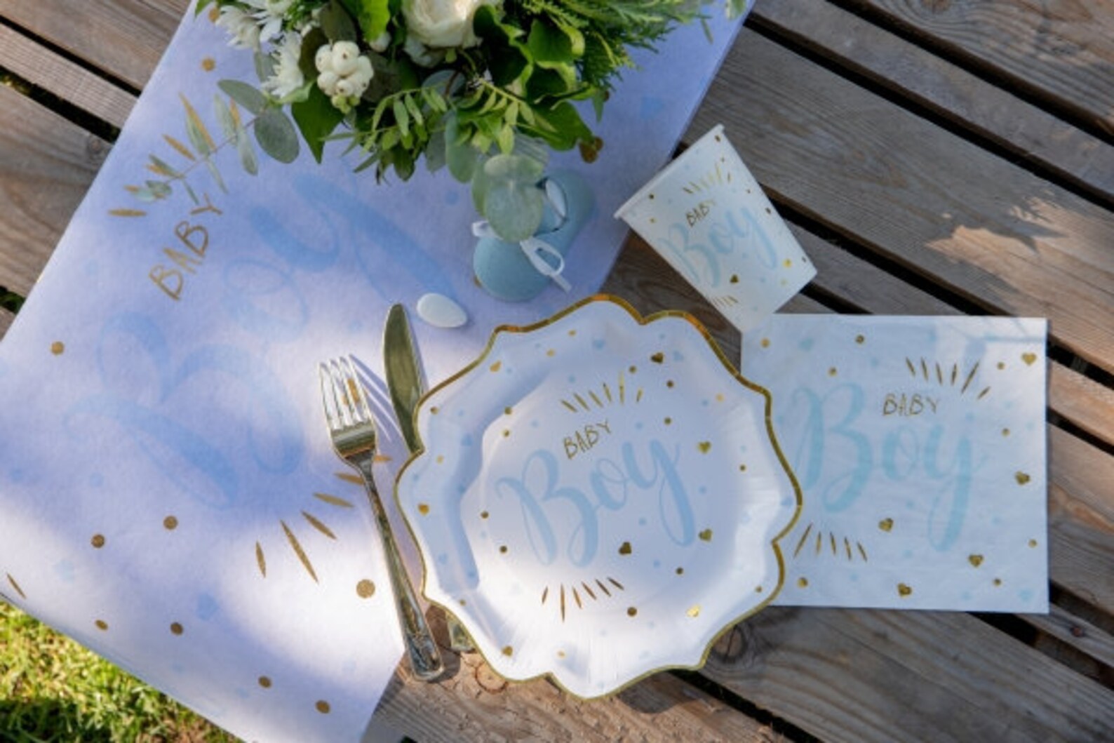 Blue Boy Baby Shower Partyware, Blue Baby Shower Plates Napkins Cups ...