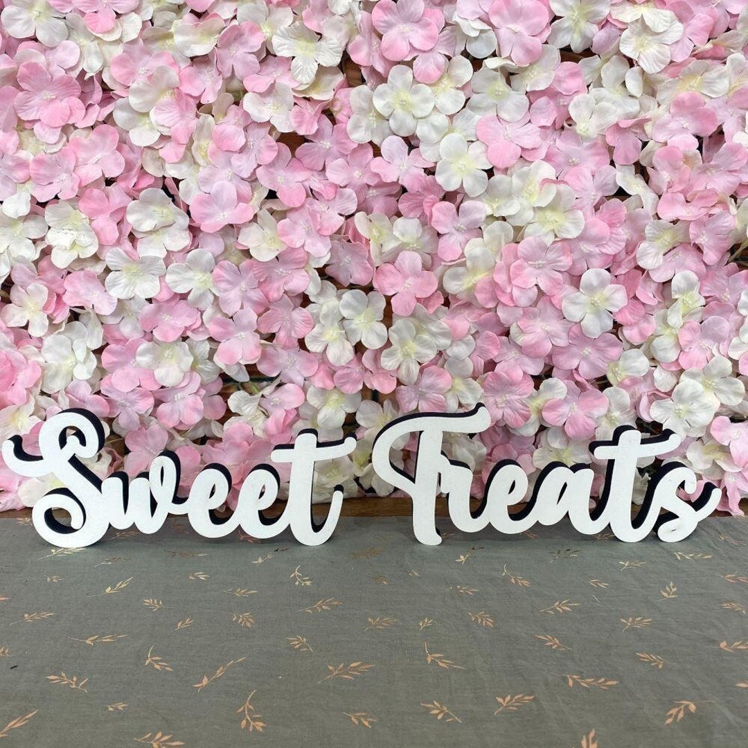 Sweet Treats Table Sign, Wooden Wedding Decorations, Freestanding Sweet ...
