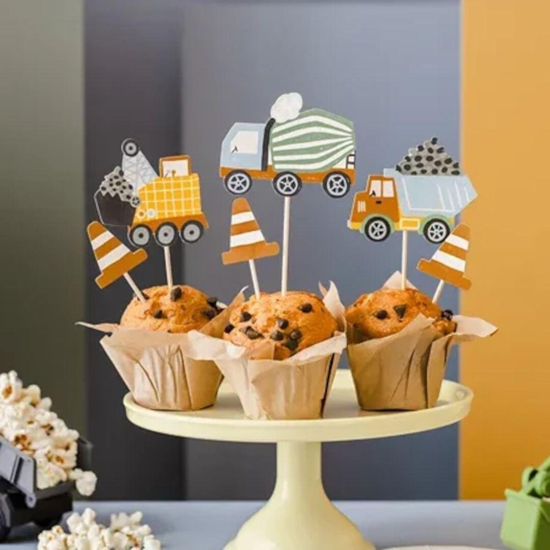 Construction Vehicle Cake Toppers, Digger Birthday Cake Toppers, Boys ...