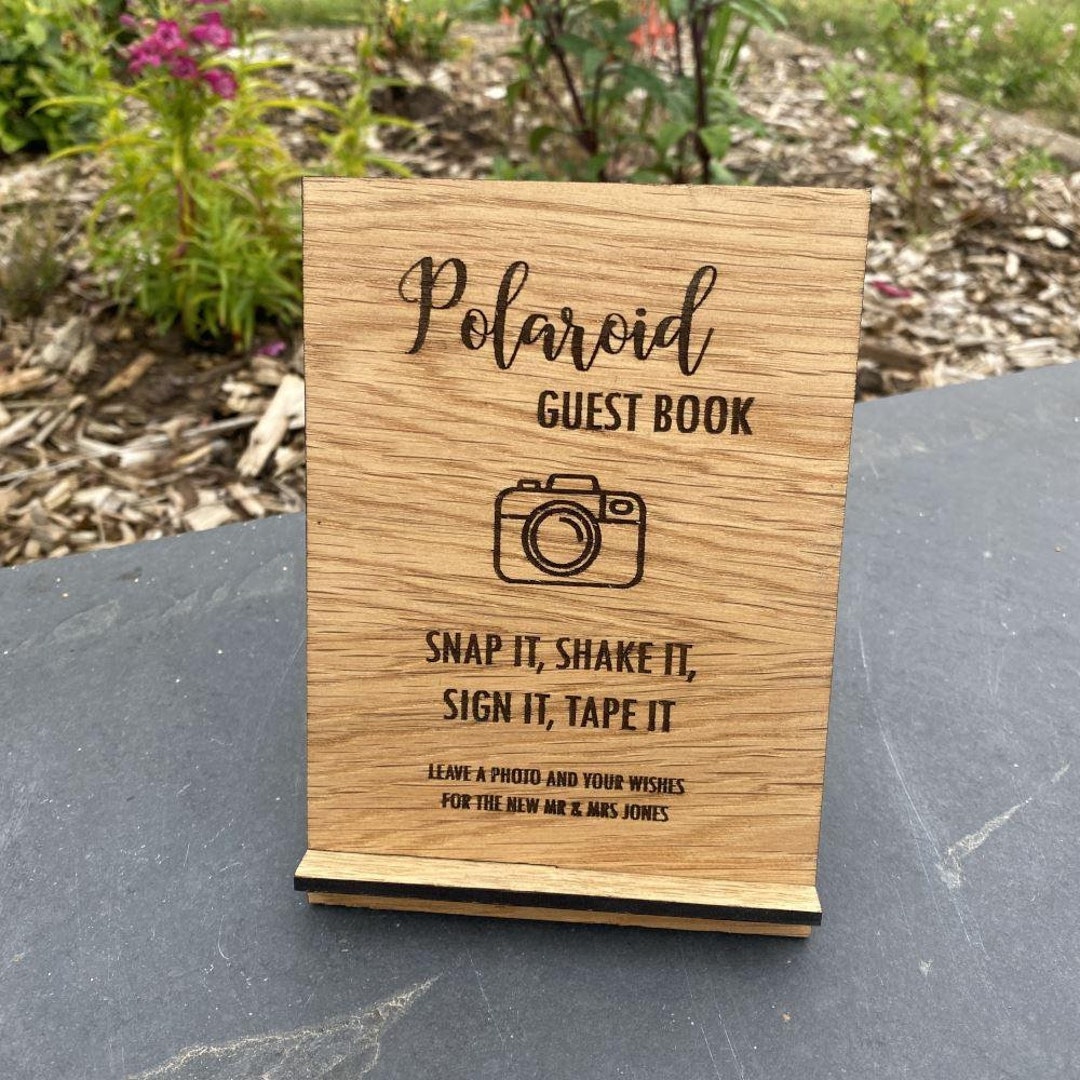 Personalised Wedding Polaroid Photo Camera Table Sign, Guest Book Sign ...