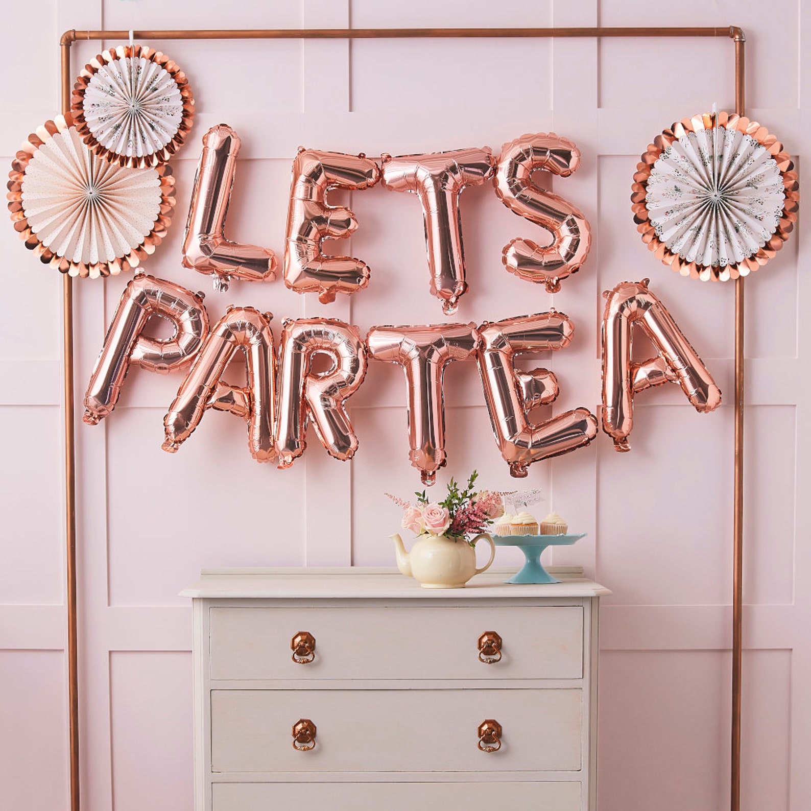 8 Rose Gold Floral Tea Party Cups Afternoon Tea Party | Etsy