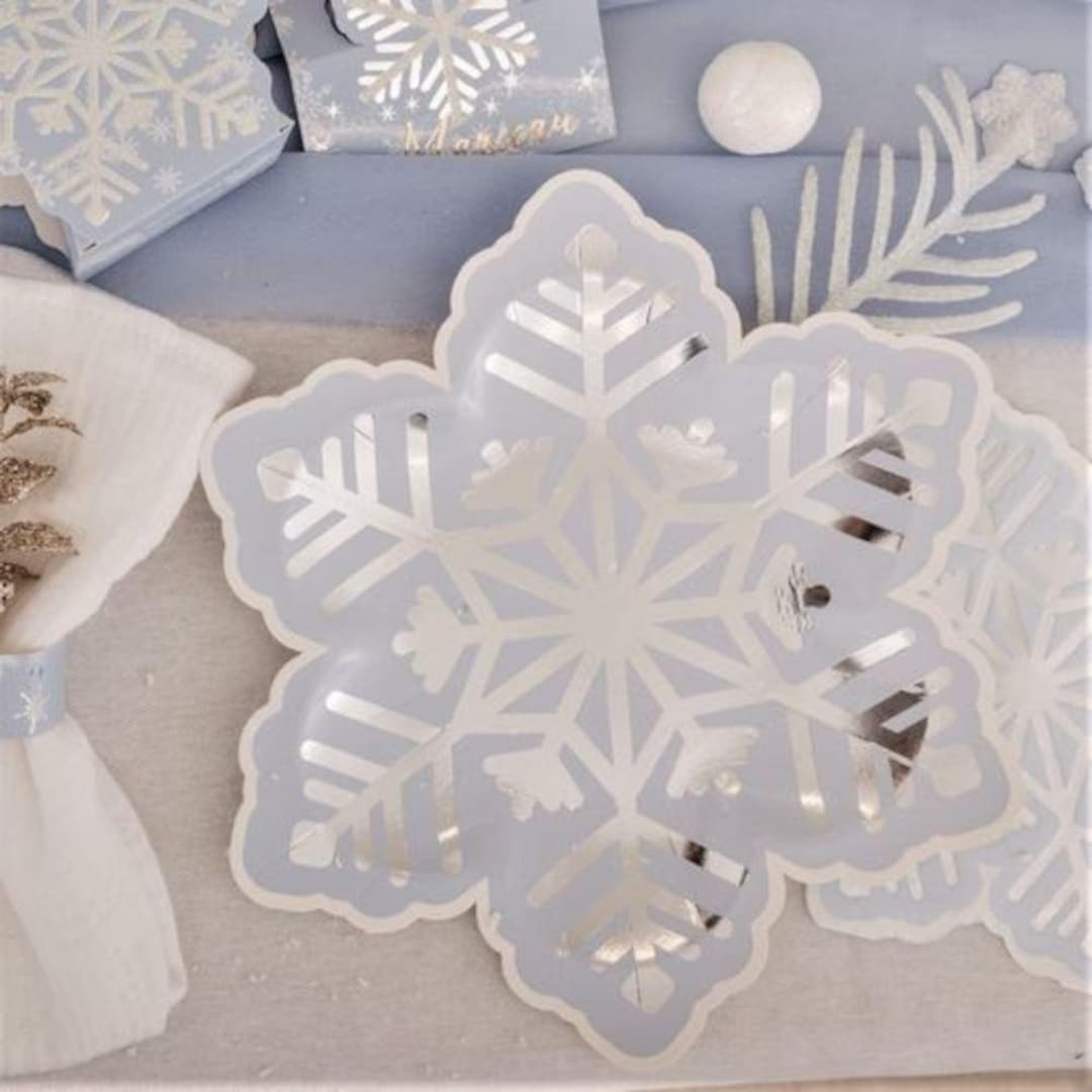 8 Snowflake Paper Plates, Winter Wonderland Party, Snow Princess ...