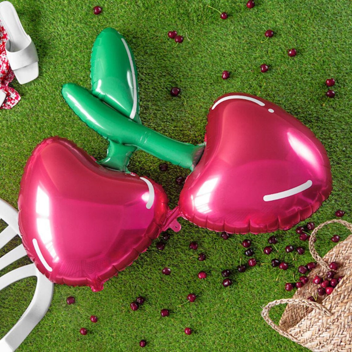 Large Cherry Foil Balloon, Birthday Party Balloons, Fruit Party ...