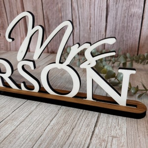 Personalised Wedding Name Sign With Stand, Mr Mrs on Top Gift, Top ...