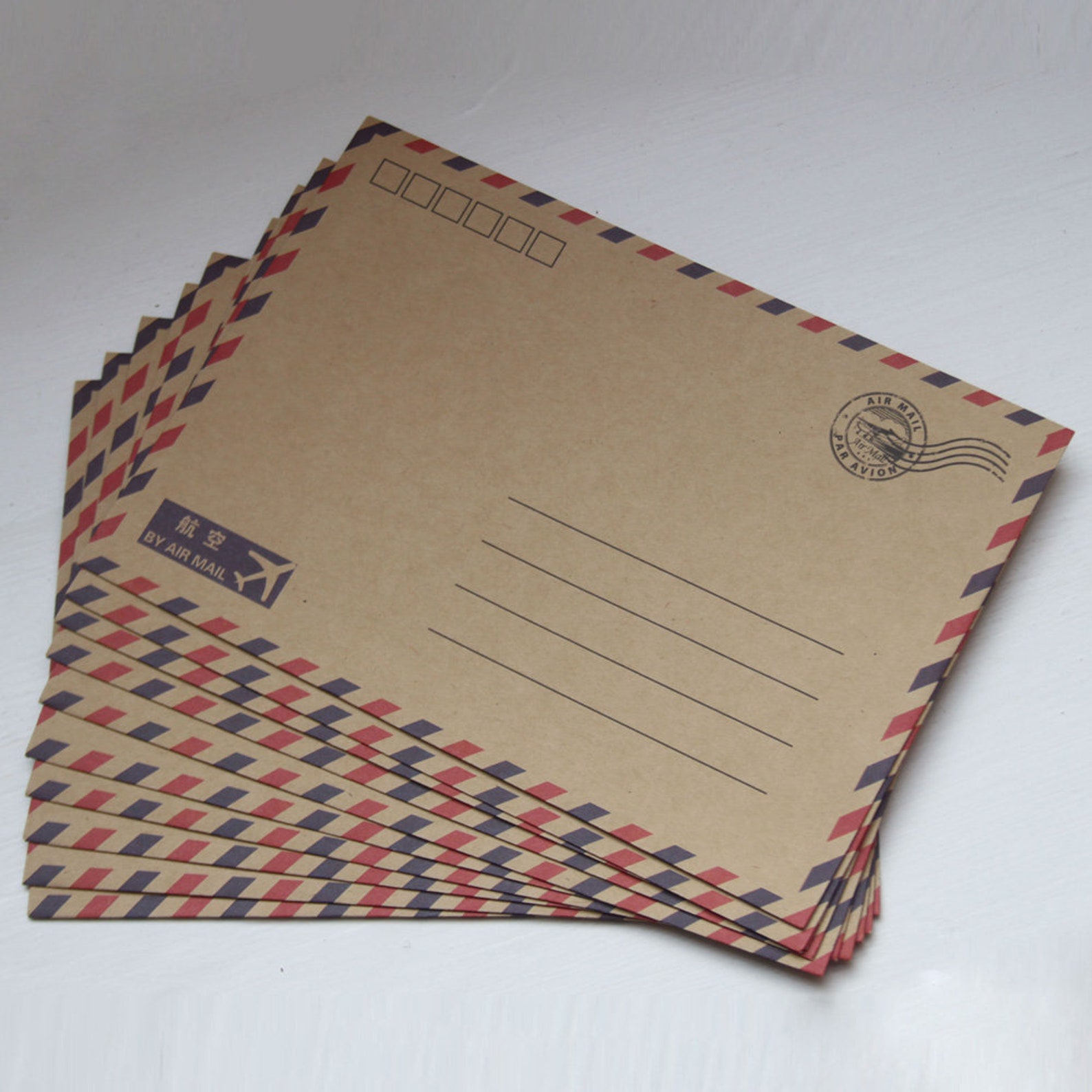 10 Vintage Style Airmail Envelopes Travel Gifts Wedding - Etsy