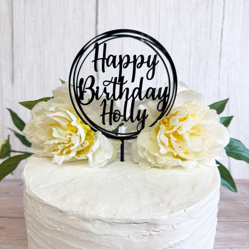Happy birthday topper circular - Etsy.de