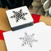 Square Snowflake Rubber Ink Stamp, Christmas Crafts, Festive Wooden ...