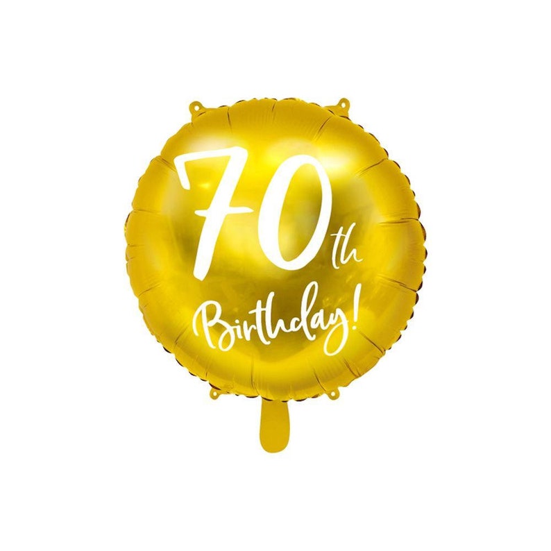 Gold 70th Birthday Balloon Helium Birthday Balloons 70th - Etsy