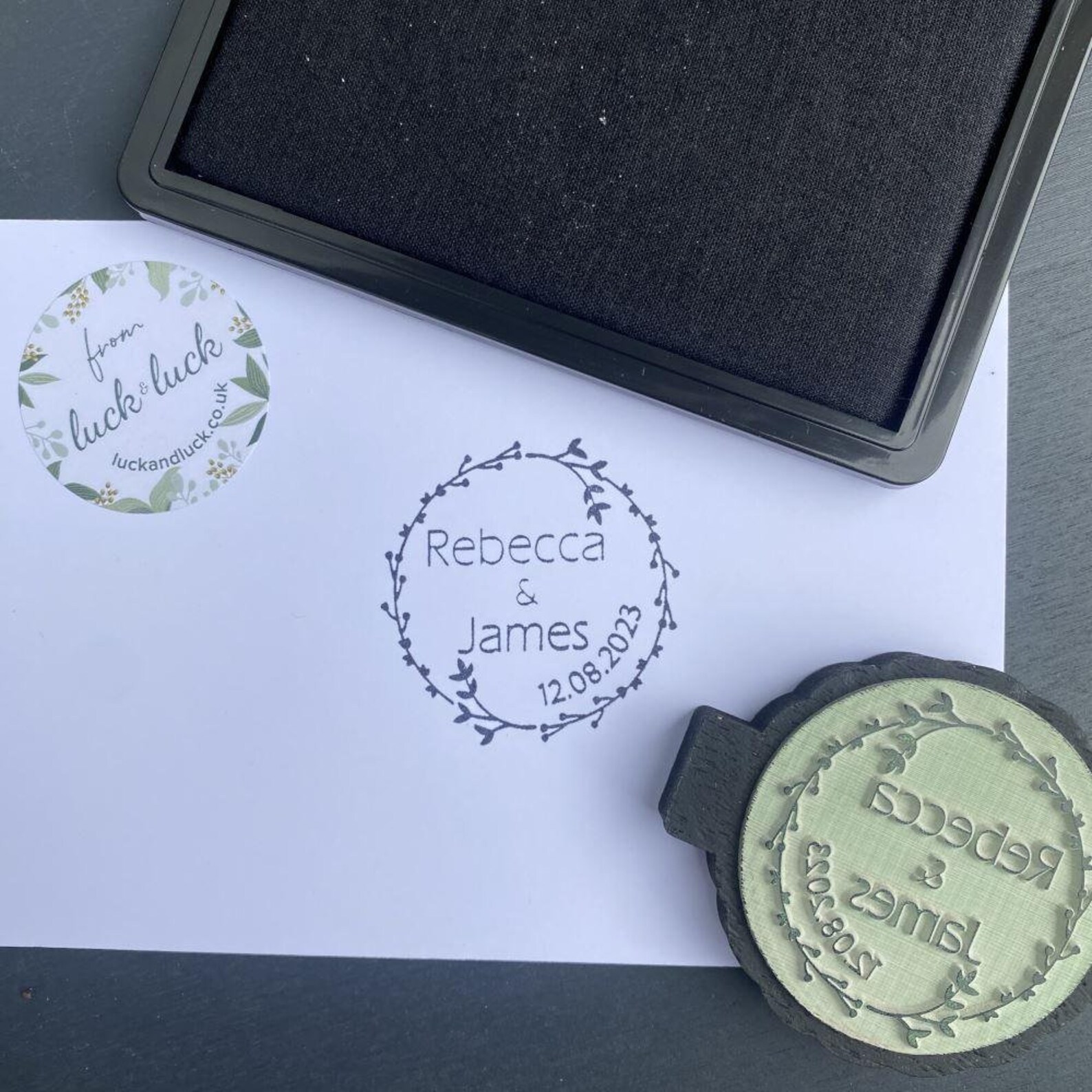 Custom Wedding Rubber Stamp Names and Dates, Wedding Stationary, Save ...
